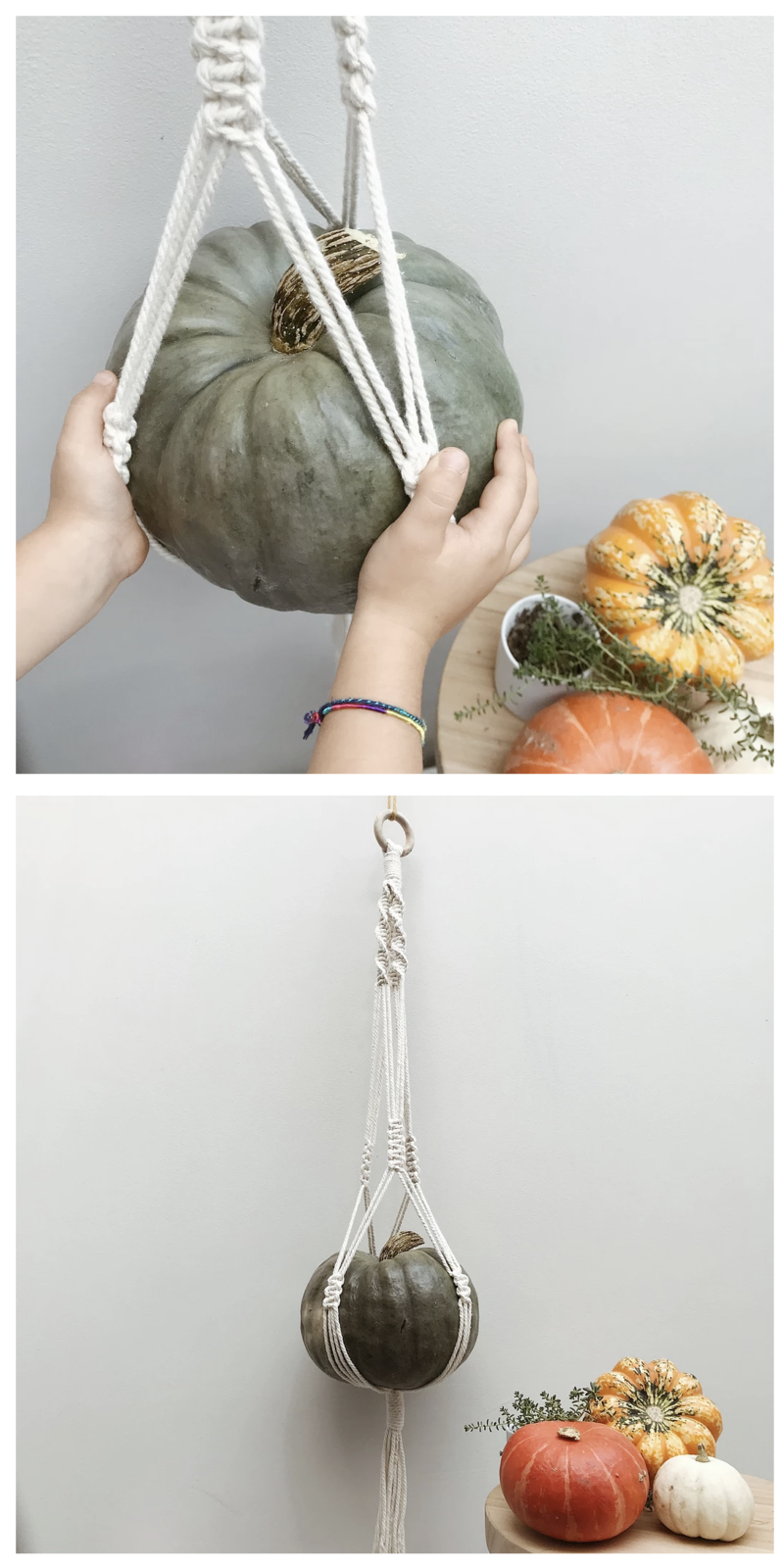 Macrame for Halloween: pumpkin holder - Isabella Strambio Blog